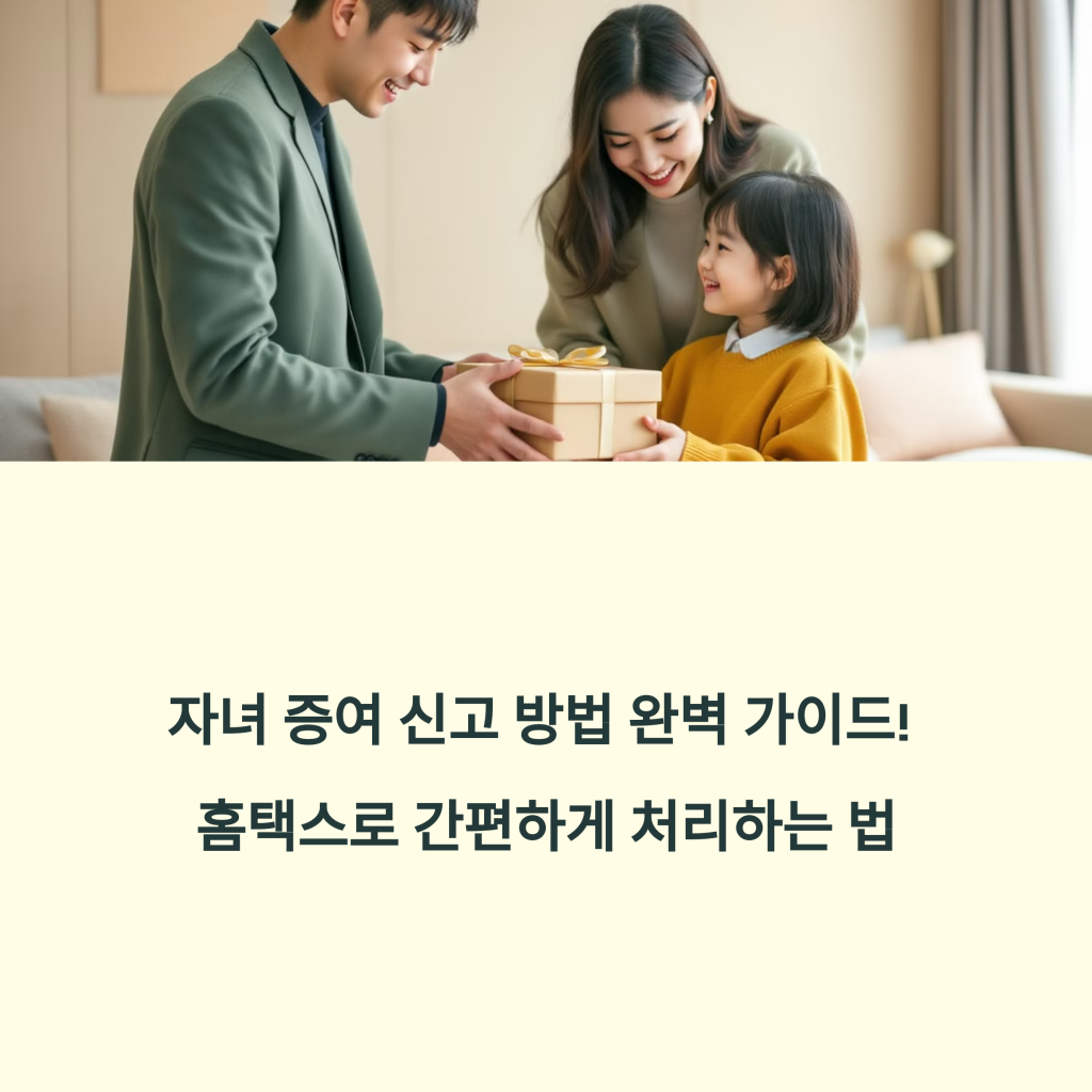 2025 자녀 증여 신고 방법 완벽 가이드! 홈택스로 간편하게 처리하는 법! - TipFlowz